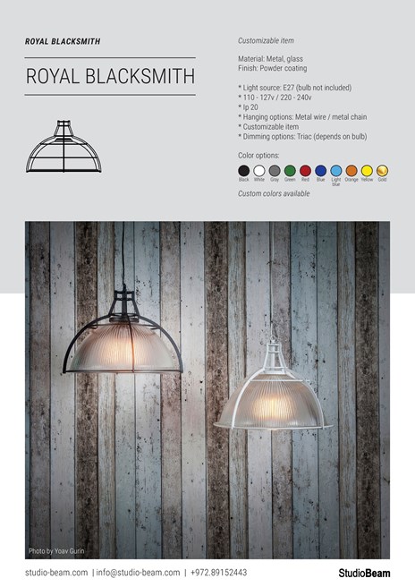 ROYAL BLACKSMITH Pendant lamp By Studio Beam