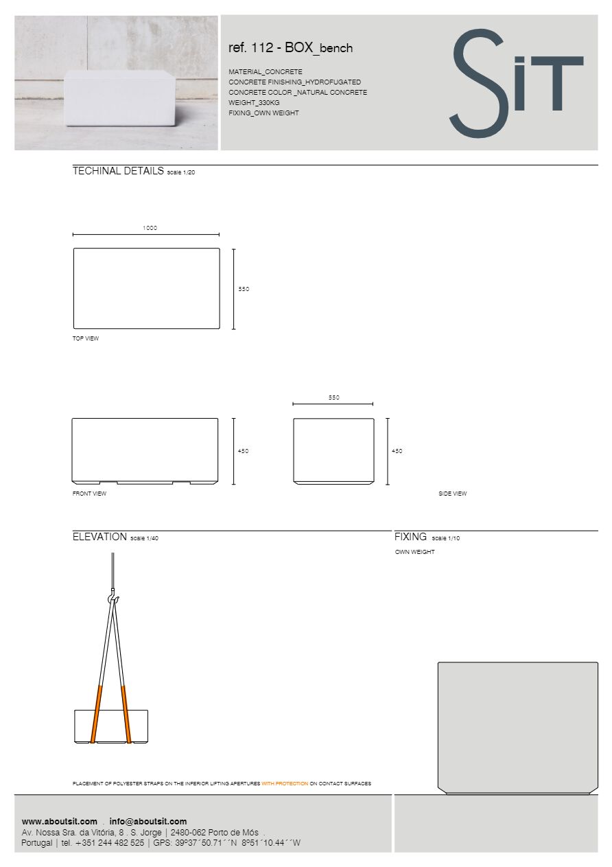 BOX TO BOX Modular backless concrete bench By SIT | design João Carvalho
