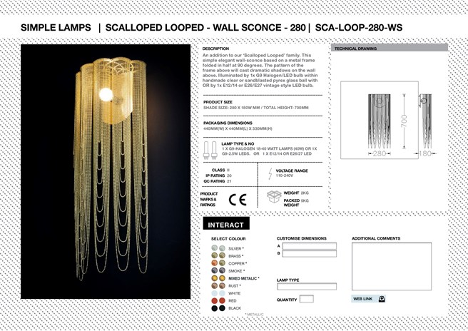 SCALLOPED LOOPED | Wall light Scalloped Looped Collection By Willowlamp