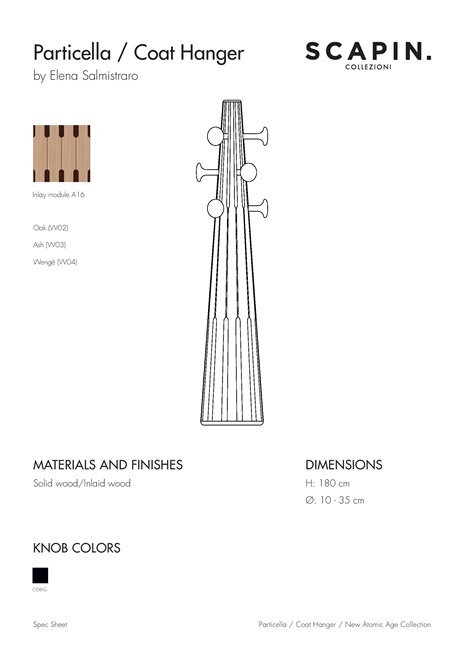 PARTICELLA coat rack By Scapin Collezioni design Elena Salmistraro