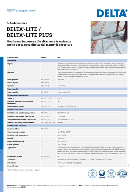 Toile respirante et protectrice DELTA® - LITE / DELTA® - LITE PLUS By ...