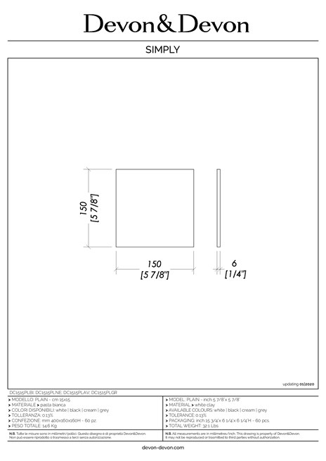 SIMPLY Rivestimento in ceramica bicottura By Devon&Devon
