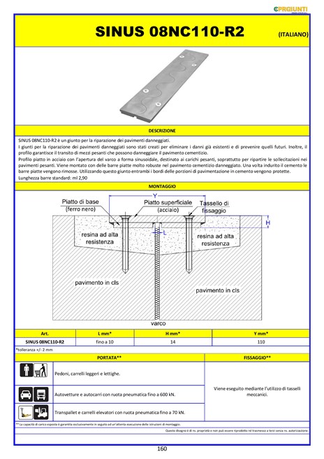 Giunto di costruzione/riparazione per pavimenti industriali SINUS ...