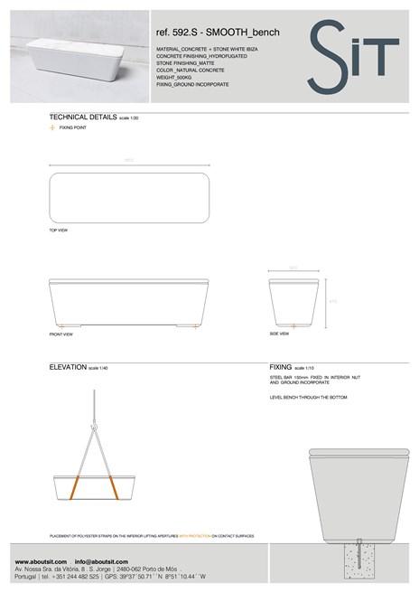 SMOOTH | Stone Bench Smooth Collection By SIT