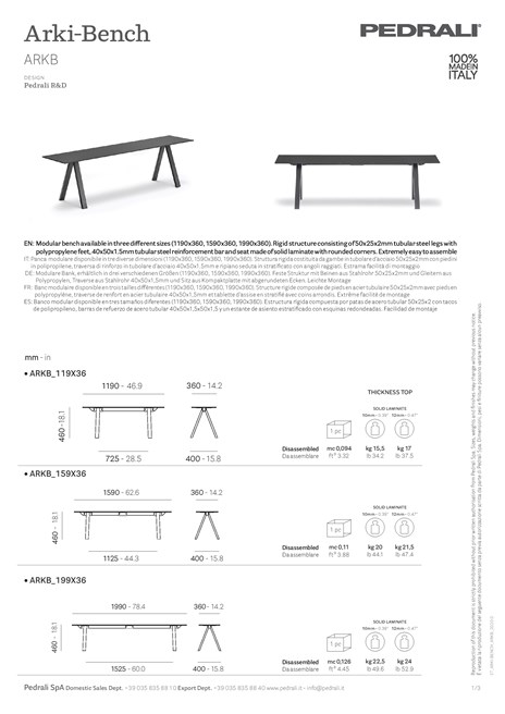 ARKI-BENCH ARKB Bench By Pedrali