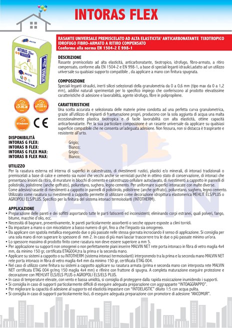 INTORAS FLEX Rasante premiscelato ad alta elasticità By Malvin