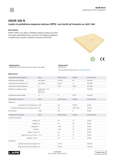 Pannello termoisolante in XPS XDUR® 300 N | Pannello termoisolante in ...