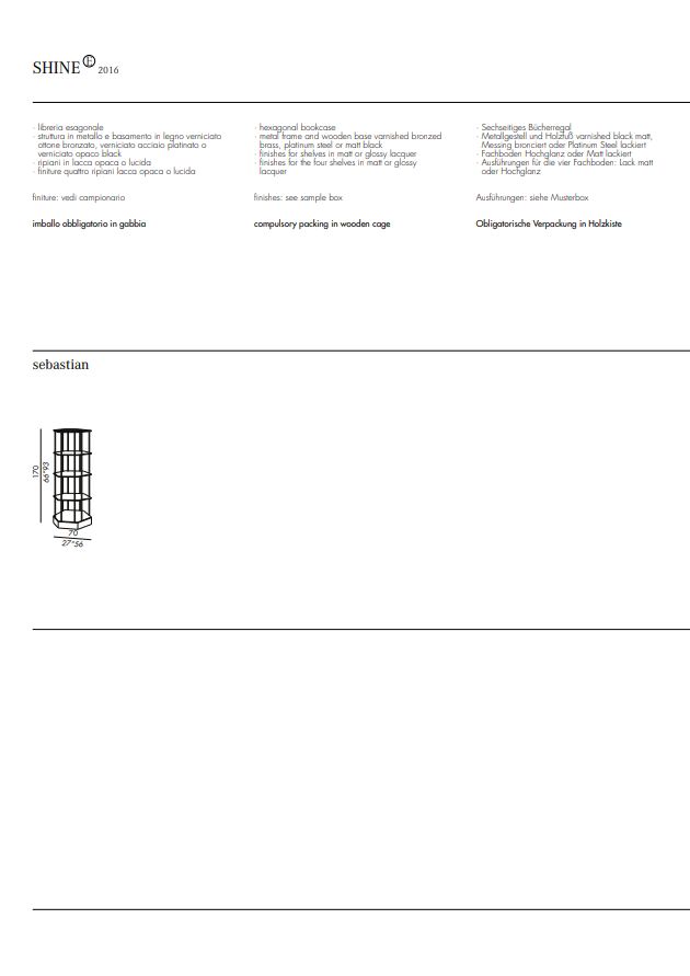Offenes Bücherregal aus Metall SEBASTIAN Kollektion Edition Shine By ...