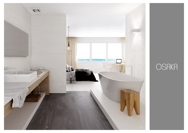 OSAKA Glazed porcelain stoneware wall tiles with stone effect By GAYAFORES