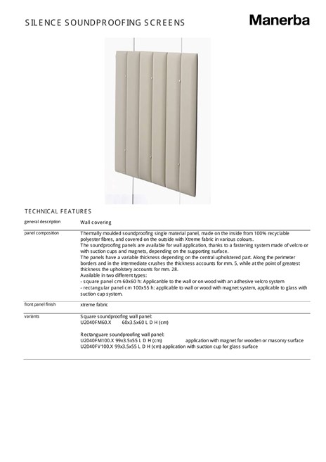 SILENCE | Acoustic wall panel By Manerba
