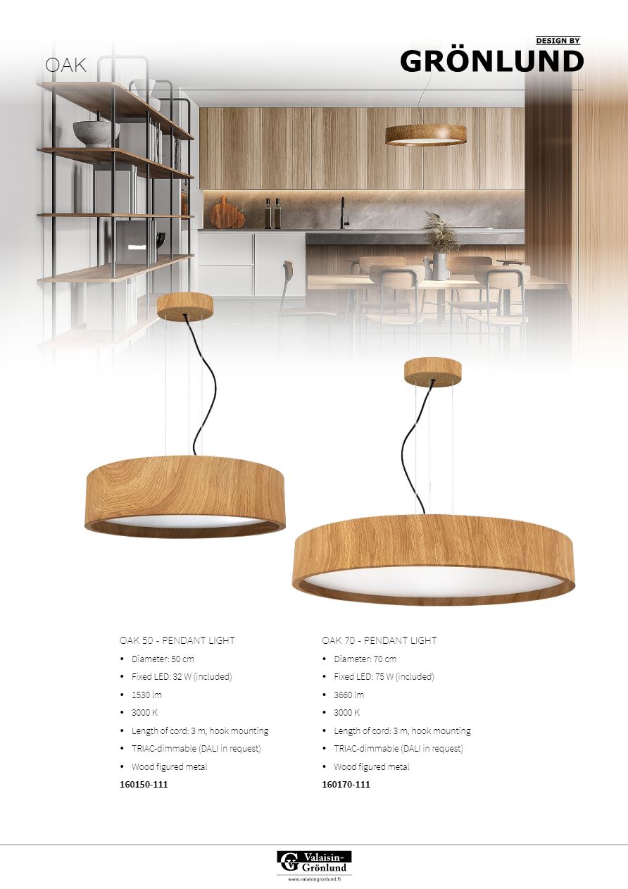 OAK Ceiling lamp By Valaisin Grönlund | design Grönlund Design Team