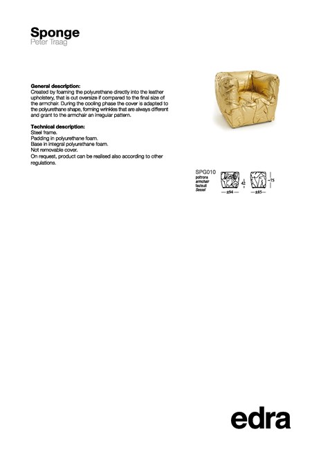 SPONGE Armchair By Edra | design Peter Traag