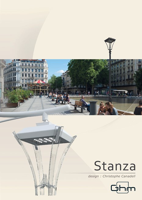 STANZA Lampadaire urbain sur mâts LED en aluminium By GHM-ECLATEC | design Christophe Canadell