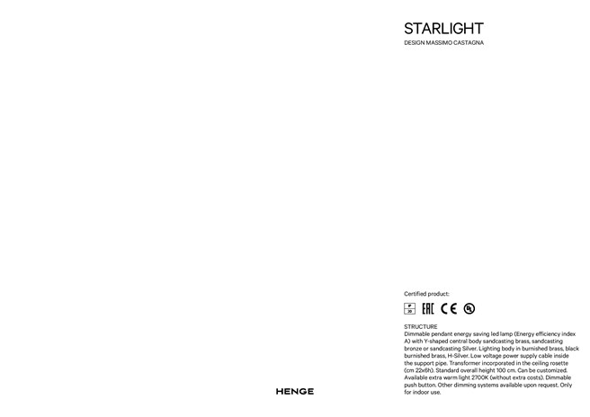 STARLIGHT LED metal pendant lamp By Henge | design Massimo Castagna