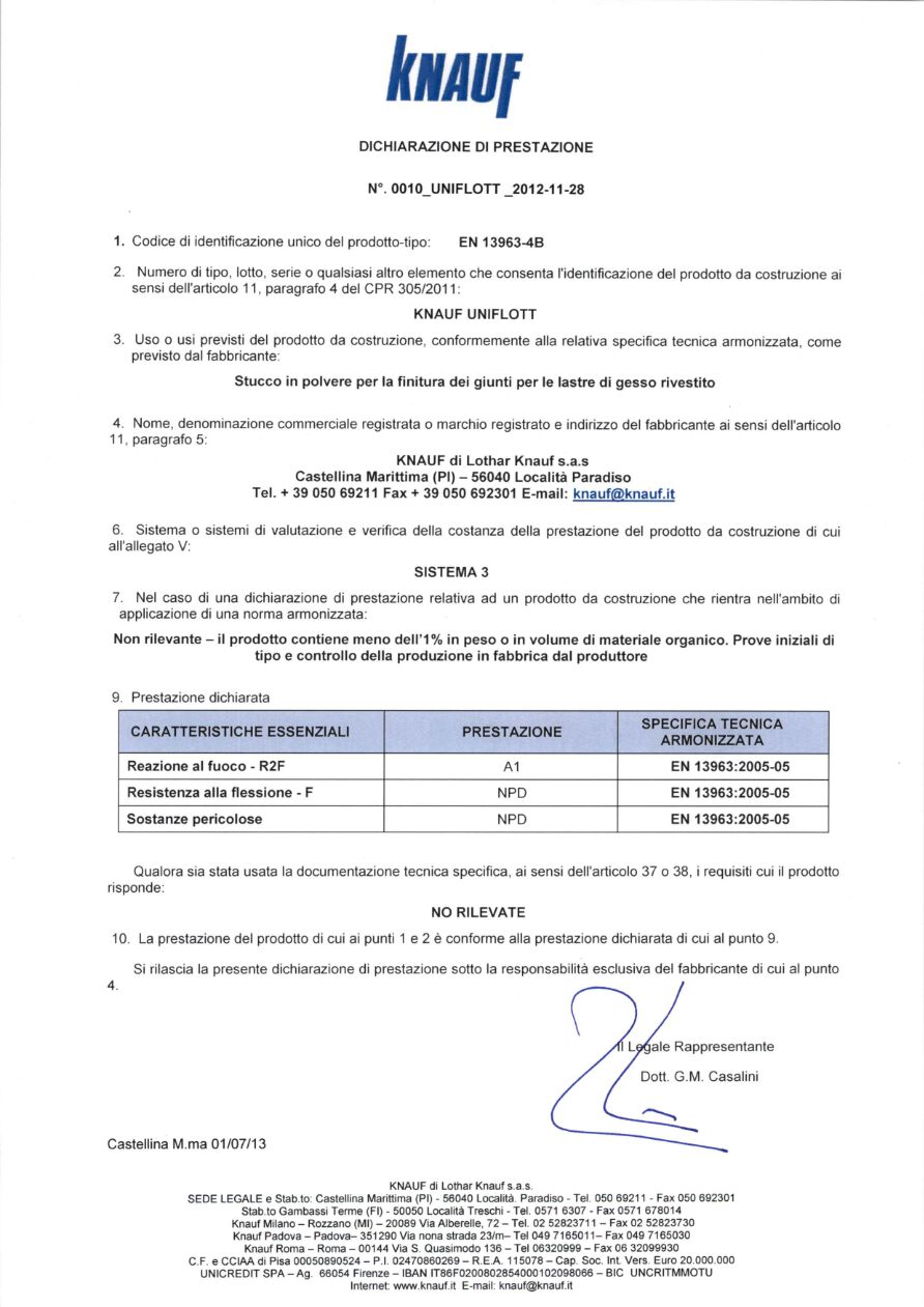 Stucco in polvere per la stuccatura dei giunti tra le lastre in ...