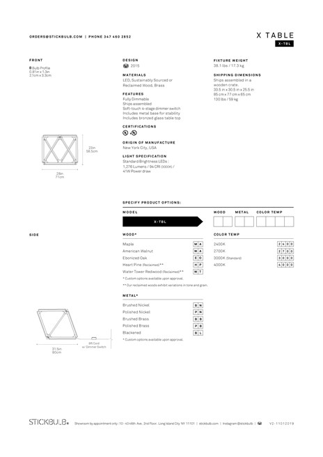 Wooden coffee table with light X LIGHT TABLE The X Collection ...