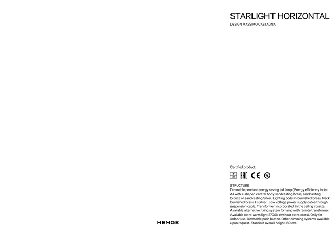 STARLIGHT HORIZONTAL Lámpara colgante LED de metal By Henge | design ...