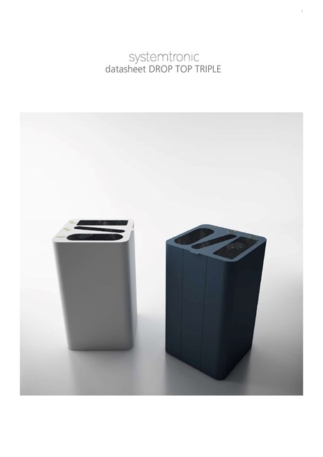 Galvanized steel waste bin for waste sorting DROP TOP TRIPLE By ...