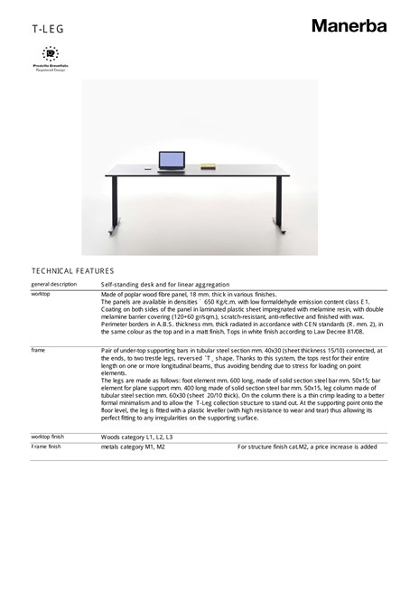 T-LEG | Rectangular office desk By Manerba design Progetto CMR ...