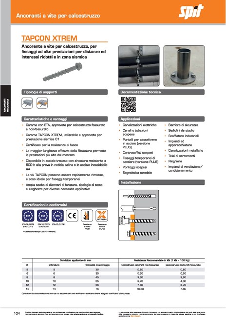 Ancorante a vite in acciaio zincato TAPCON ROD By Elematic Spit