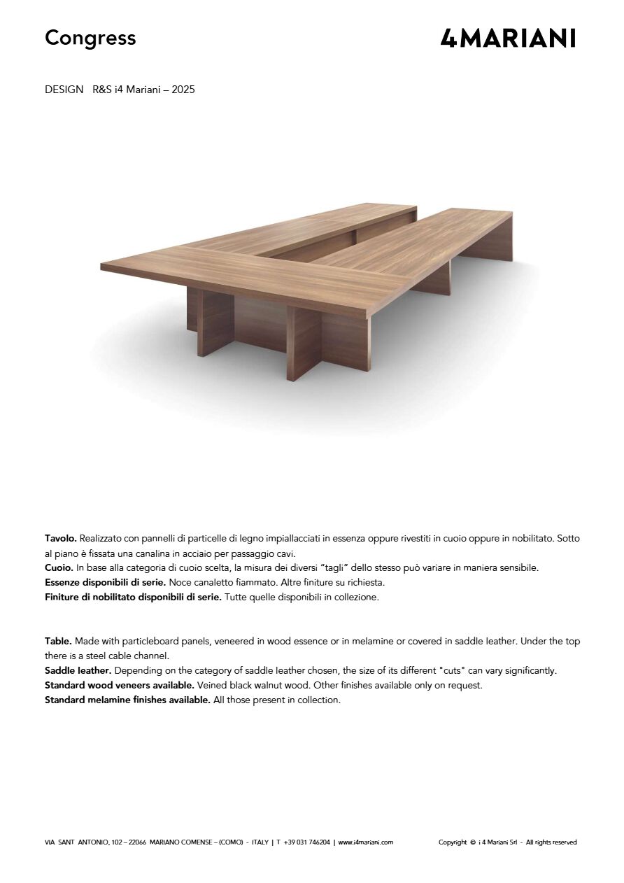 CONGRESS Meeting table By i 4 Mariani