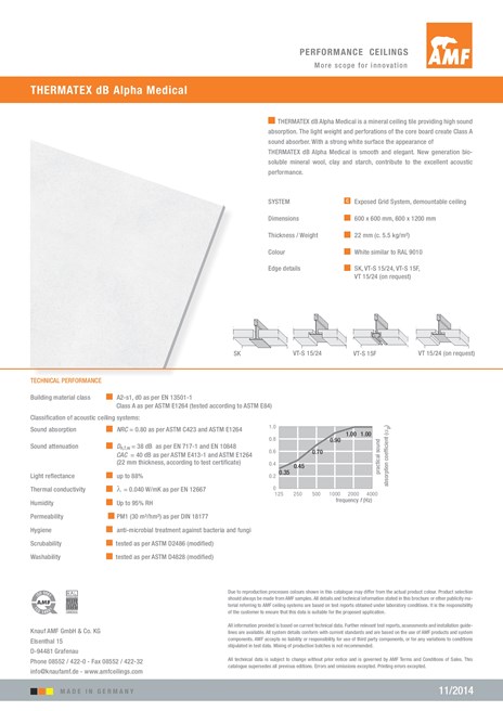 THERMATEX® MEDICAL RANGE Ceiling panels for healthcare facilities By ...