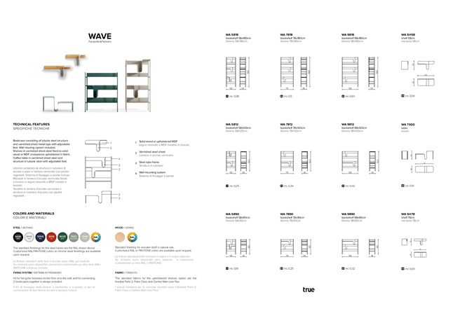 WAVE | Bookcase Wave Collection By True Design design Favaretto&Partners
