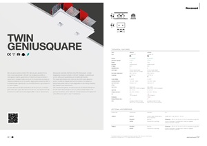 TWIN GENIUSQUARE Spot embutido LED de AirCoral® para teto By Buzzi & Buzzi