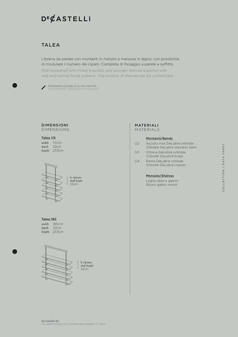 书柜 TALEA By DE CASTELLI 设计师LucidiPevere