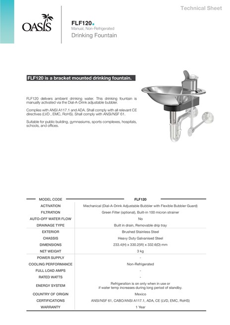 FLF120 Dispensador de agua By OASIS