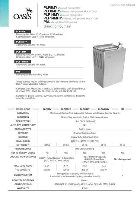 PLF8MY Water dispenser By OASIS