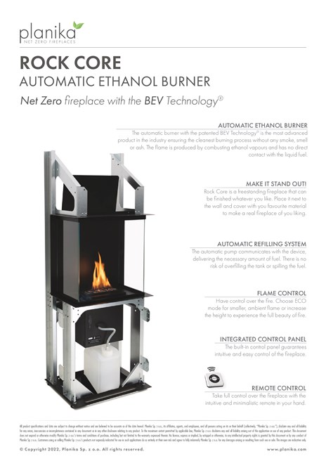 ROCK CORE fireplace By Planika