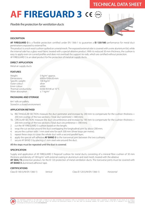 AF FIREGUARD 3 Sistema para a protecção das passagens By AF SYSTEMS