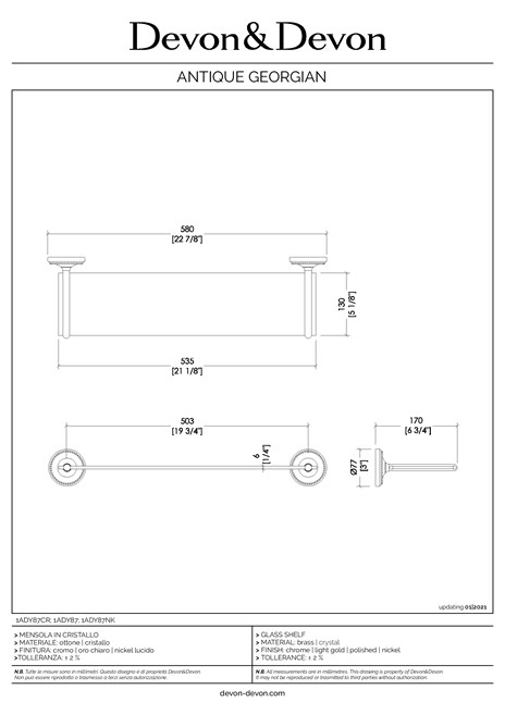 ANTIQUE GEORGIAN | Prateleira para banheiros Prateleira para banheiros de cristal By Devon&Devon