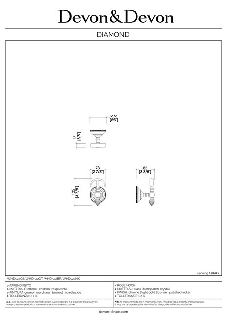 DIAMOND | Towel hook By Devon&Devon