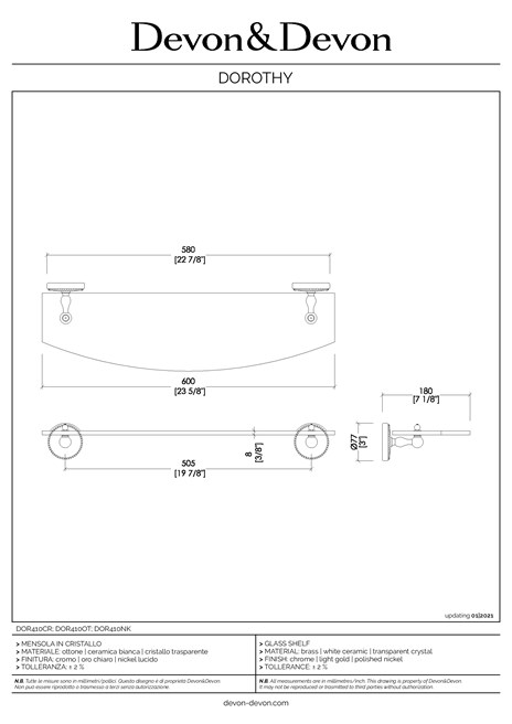 DOROTHY | Mensola bagno By Devon&Devon