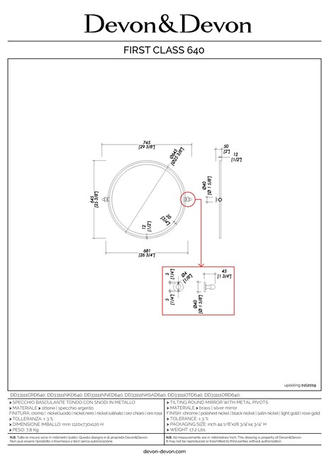 FIRST CLASS | Specchio rotondo By Devon&Devon