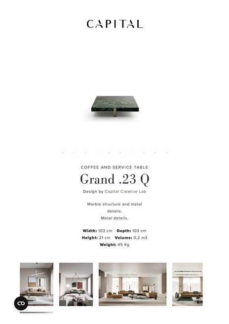 GRAND .23-Q Coffee table By Capital Collection