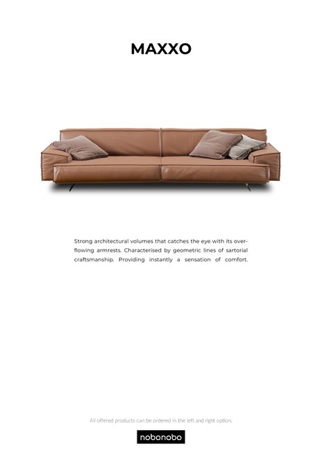 MAXXO Sectional leather sofa with chaise longue By Nobonobo