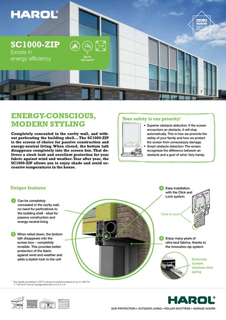 Built-in fabric screen SC1000 By Harol