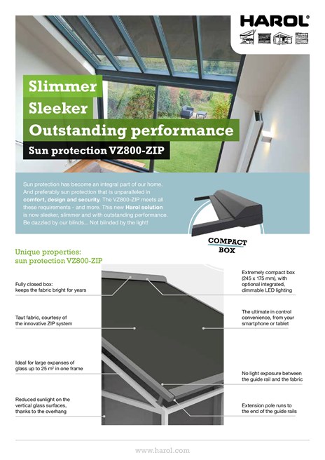 VZ800-ZIP Outdoor fabric blind By Harol