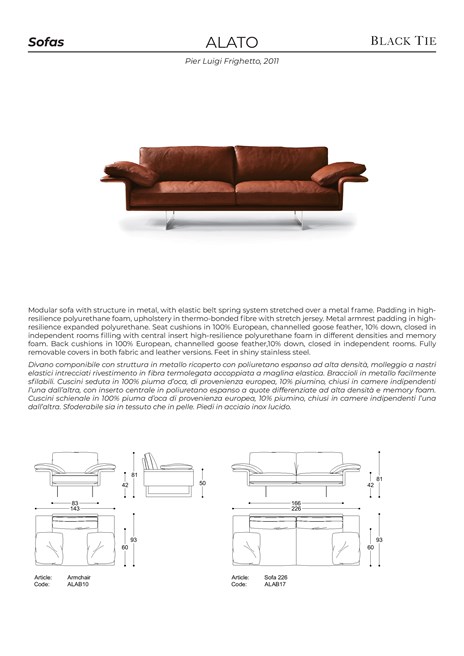 ALATO | Leather sofa 2 seater leather sofa By Black Tie | design Pier ...