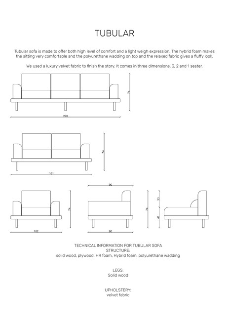 TUBULAR | Canapé 2 places Canapé 2 places en velours By RINOCCA
