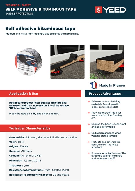 SELF ADHESIVE BITUMINOUS TAPE Tape and joint for waterproofing By YEED