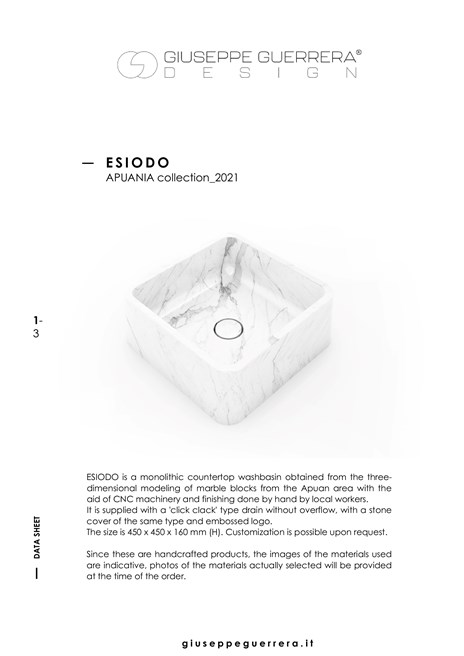 ESIODO washbasin By Giuseppe Guerrera Design®