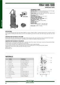FEKA 1400-1800 Sewage and waste water By Dab Pumps