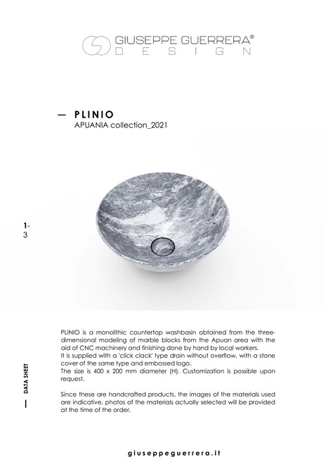 PLINIO Lavatório By Giuseppe Guerrera Design®