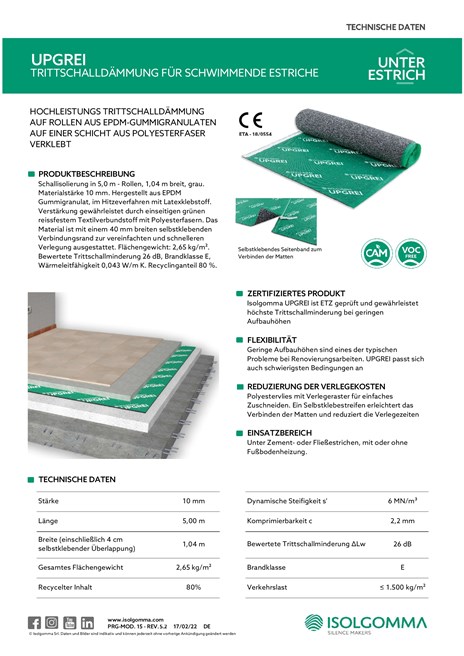 UPGREI Dämmmatte aus EPDM By Isolgomma