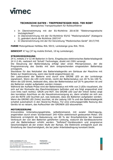T09 - ROBY Treppenlift aus Aluminium By Vimec