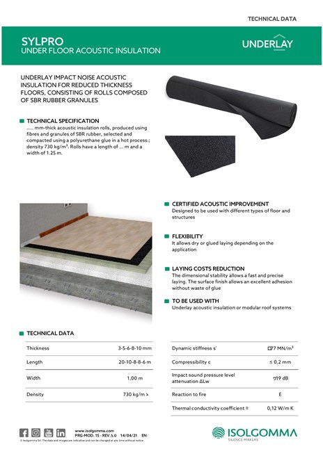 SYLPRO Rubber sound insulation panel By Isolgomma